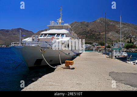 Panagia Evaggelistria,small ferry service Tilos to Rhodes, Tilos island ...