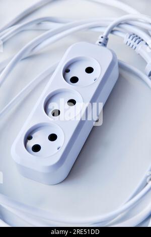 White electric extension cord, great design for any purposes. White ...