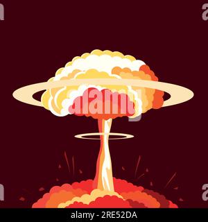 Atomic bomb explosion in cartoon style illustration Stock Vector Image ...