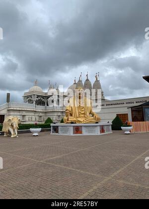 BAPS Shri Swaminarayan Mandir, the largest Hindu Temple in Europe Stock ...