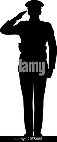 Soldier man salute silhouette. Vector illustration Stock Vector Image ...