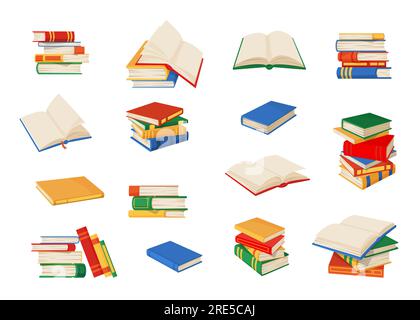 Book stacks. Books, textbooks, bestsellers seamless pattern. Library ...