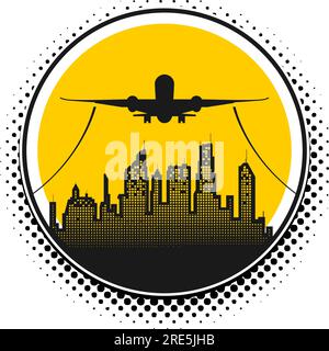 Plane icon in comic style. Airplane cartoon vector illustration on ...
