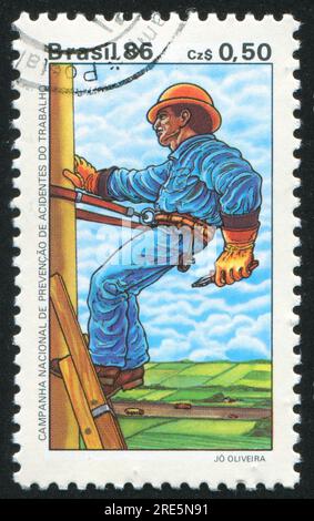 BRAZIL - CIRCA 1986: stamp printed by Brazil, shows zeppelin, circa ...