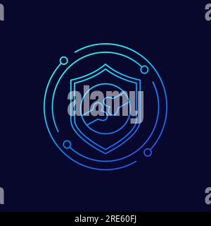 bone protection icon, linear design Stock Vector Image & Art - Alamy