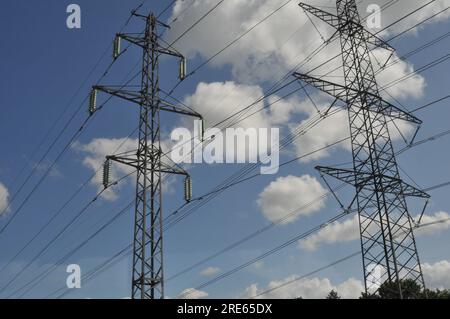 25 July 2023/Elecdtric powers poles in danish country side in Slangerup ...