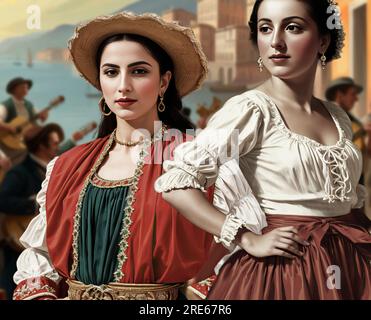 Representation of a typical dance of the Neapolitan folk tradition La ...