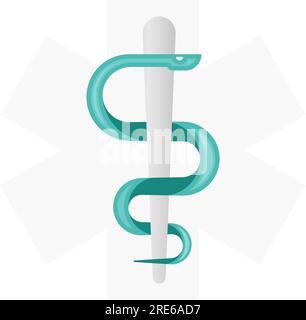 Snake Around Pole - Rod of Asclepius - Symbol - Stock Icon as EPS 10 ...