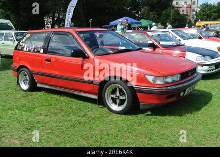 A 1991 Mitsubishi Colt GLX parked on display at the English Riviera ...
