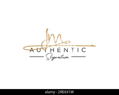J M JM Initial letter handwriting and signature logo. A concept ...