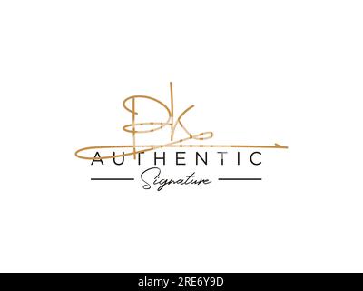 P, K, PK Initial letter handwriting and signature vector logo Stock ...