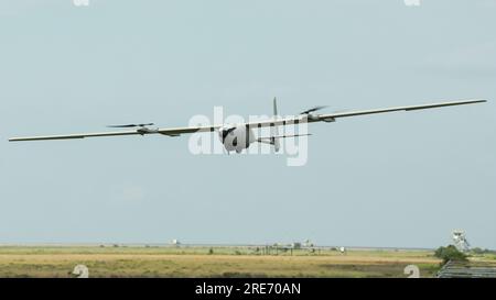 U.S. Marines with Small Unmanned Aircraft System School, fly a R80D Sky ...
