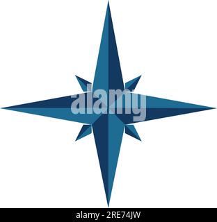 A minimalist two-tone blue compass rose Stock Vector Image & Art - Alamy