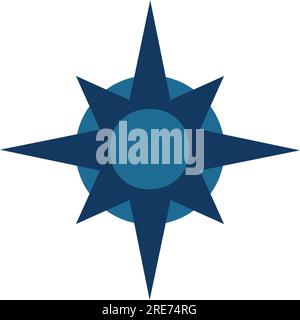 A two-tone blue cartography compass rose Stock Vector Image & Art - Alamy