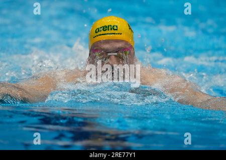 Sam Williamson of Australia competes during the men's 100m medley relay ...