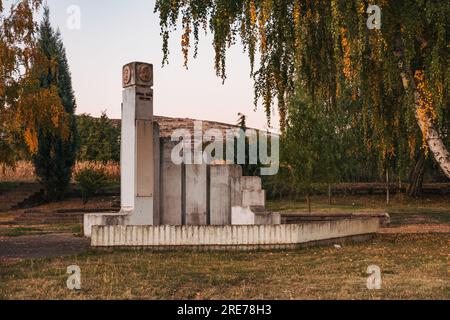 a concrete monument to a Bulgarian revolutionary Nikola Karev, in the ...