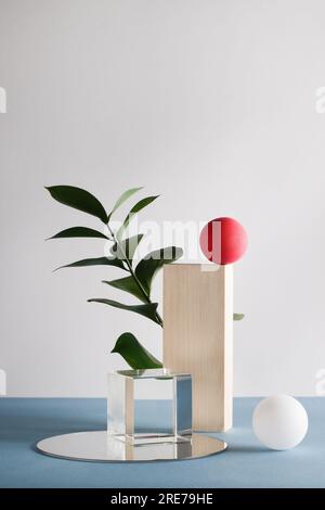 dimensional compositions of geometric shapes concept. transparent cube ...