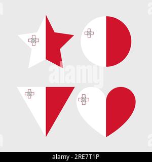 Malta Star Flag. Maltese Star Shape Flag. Republic of Malta Country ...