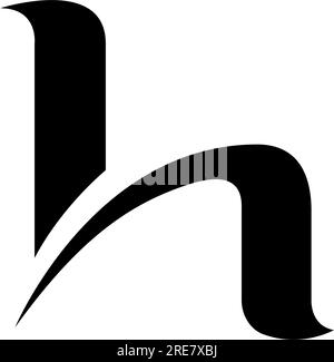 Black Letter H Icon with Spiky Lines on a White Background Stock Vector ...