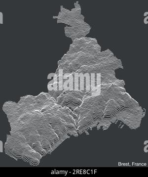 Topographic relief map of BREST, FRANCE Stock Vector Image & Art - Alamy