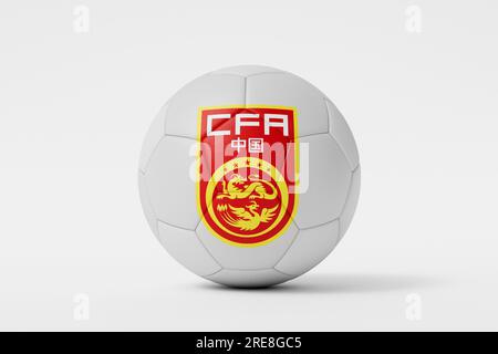 LONDON, UK - July 2023: China national football team logo badge on a ...