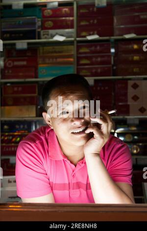 Chinese cigarettes in display Stock Photo - Alamy