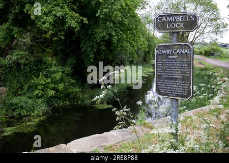 Campbells lock on the inland section of the Newry Canal outside Scarva ...