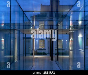 Interior view showing glass link corridor. Listed Farmstead, Suffolk ...