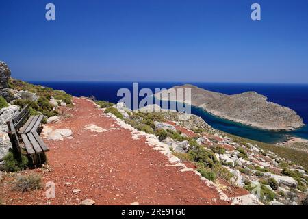 Footpath between Livadia and Lethra with Gaidaros Islet,Tilos Island ...
