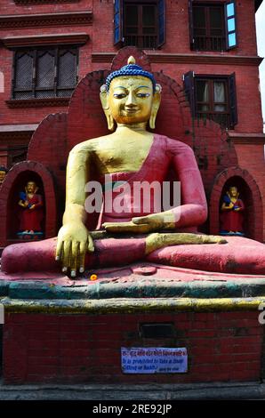 Stupa chedi Swayambhunath pagoda or Swayambu or Swoyambhu or Monkey ...
