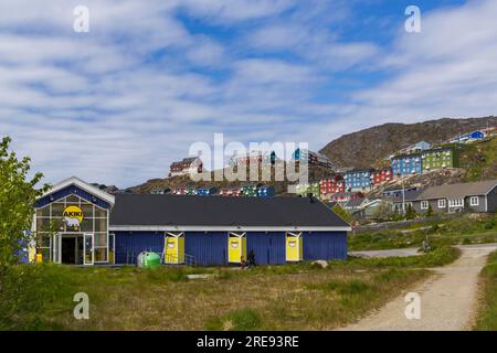 Akiki Supermarket Building With Polar Bear Logo In Qaqortoq Greenland ...