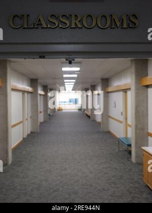Generic Empty School Classroom Hallway - Landscape Orientation Stock ...