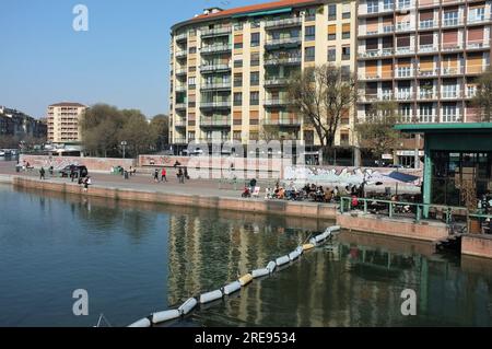 A scene from the Darsena area in Milan, Italy Stock Photo - Alamy