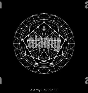 vector pentagon abstract sacred geometry decoration sign anaglif ...