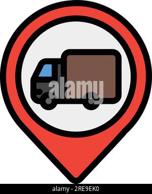 Map marker with icon of a truck, vector eps10 illustration Stock Vector ...