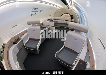 Ottobrunn, Germany. 26th July, 2023. The Hyperloop test track tube ...