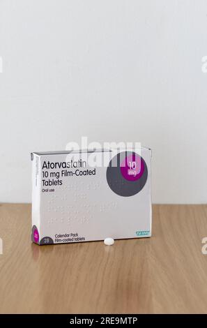 Tablet of Lipitor (Atorvastatin), a statin drug prescribed to treat ...