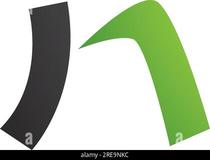 Black Letter N Icon with a Curved Rectangle on a White Background Stock ...