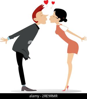 Love couple rendezvous. Hearts symbol. Love couple. Happy young man ...