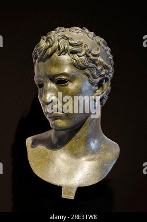 The head of Juba II, King of Numidia, from Volubilis, Morocco. Museum ...