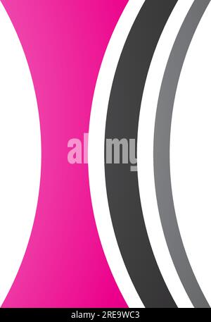 Magenta and Black Concave Lens Shaped Letter L Icon on a White ...
