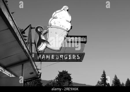 Classic roadside food sign near Coos Bay, OR Stock Photo - Alamy