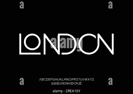 Creative sans serif alphabet ligature display font vector. Modern typography style illustration ...