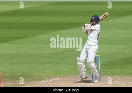 Warwickshire's Dan Mousley in action with the bat, taken in Birmingham ...