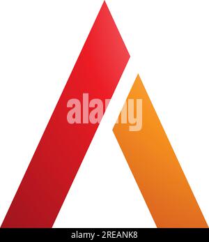 Orange and Red Trapezium Shaped Letter L Icon on a White Background ...
