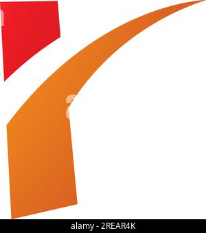 Orange and Red Spiky Shaped Letter U Icon on a White Background Stock ...