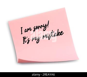 I am sorry phrase handwritten on blackboard with heart symbol instead ...