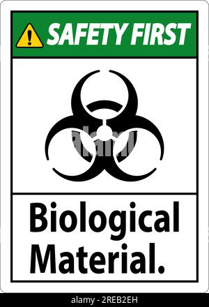 Safety First Label Biological Material Sign Stock Vector Image & Art ...