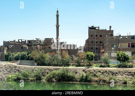 View across rural egypt near river Nile in Egypt rural countryside ...