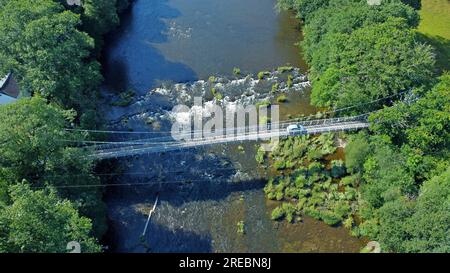 Lady Milford's Suspension Bridge over The River Wye, near Llanstephen ...
